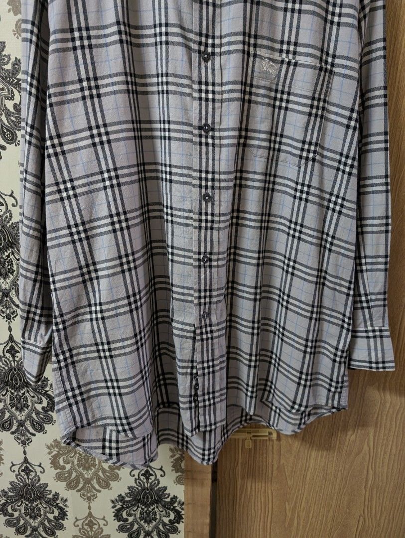 Size M Pit 25 Labuh 30/33 Vintage Burberry London Grey Nova Check ...