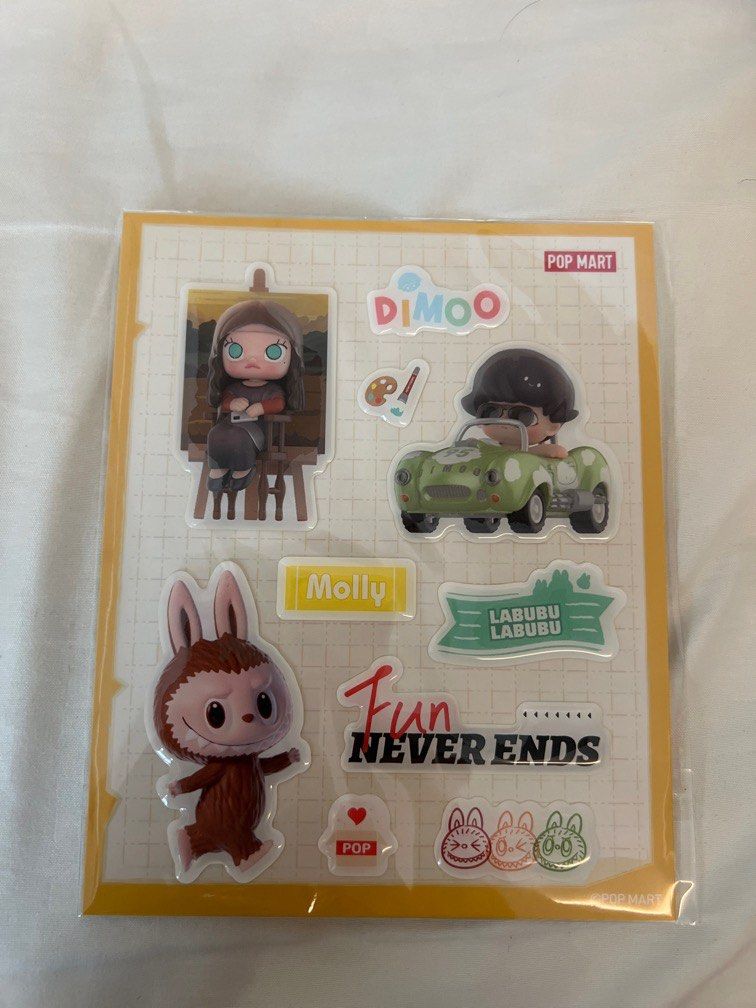 Pop Mart Dimoo Molly Labubu exclusive bubble sticker, Hobbies & Toys ...