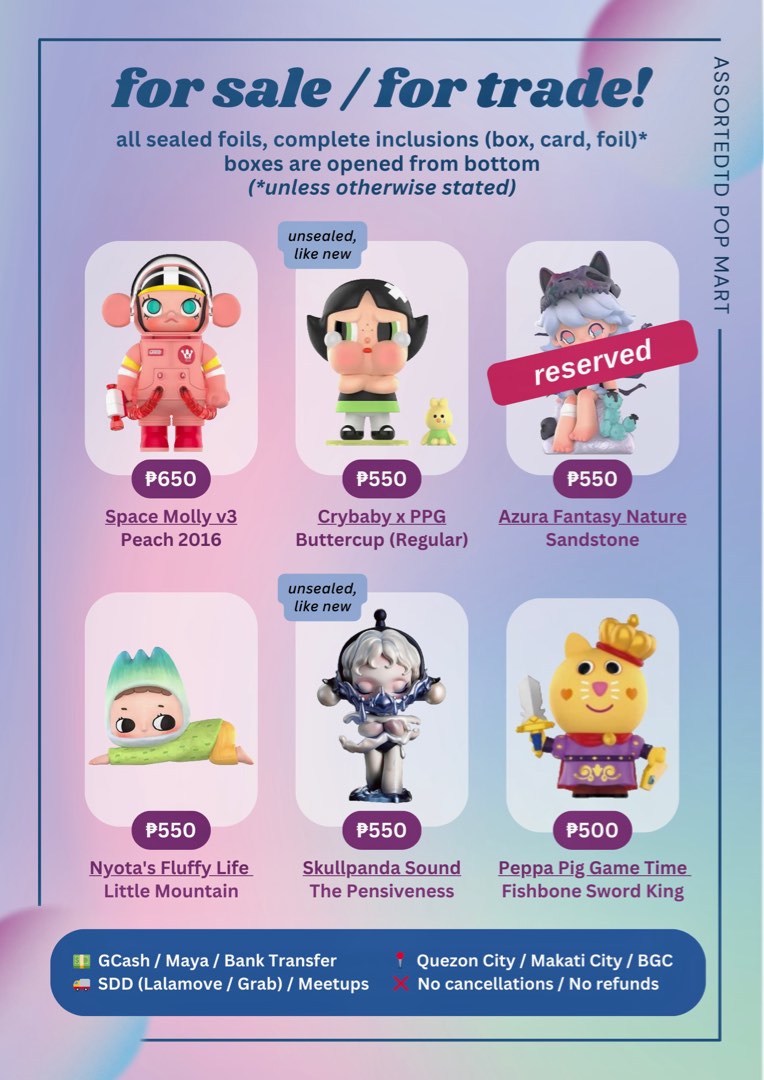 POP MART Molly Skullpanda Nyota Crybaby PPG Assorted Figures, Hobbies ...