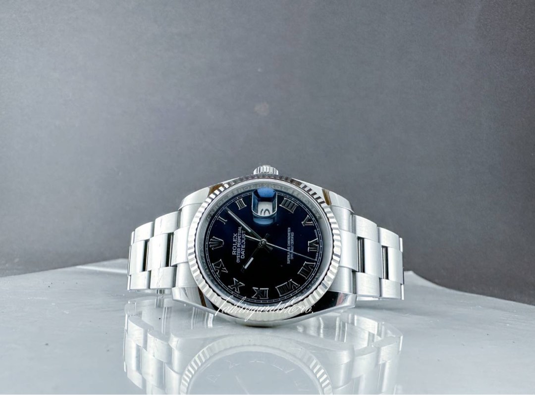 Rolex Datejust blue Roman watch, Luxury, Watches on Carousell