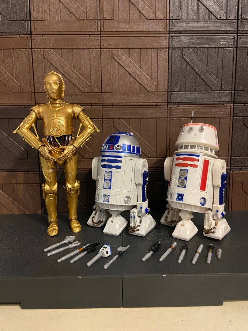 Set of 3 : 6” scaled Star Wars Black Series Droids C3P0 R2D2 R5D4 The ...