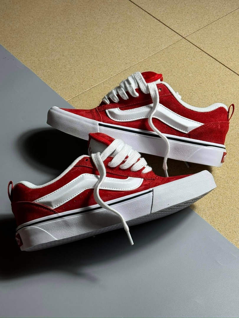 Vans Knu Skool Racing Red, Men's Fashion, Footwear, Sneakers on Carousell