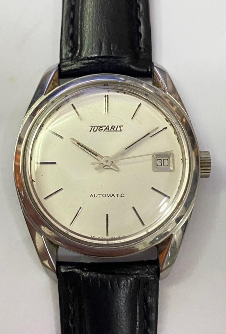 Vintage 70’s Tugaris automatic date men watch, 男裝, 手錶及配件, 手錶 - Carousell