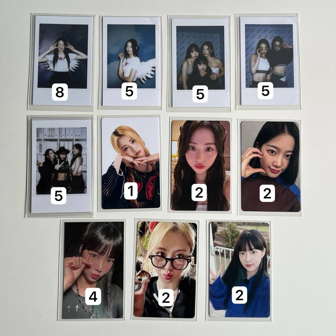 WTS LE SSERAFIM CHAEWON SAKURA YUNJIN KAZUHA EUNCHAE FEARLESS POLAROID UNIT WEVERSE COMPACT ...