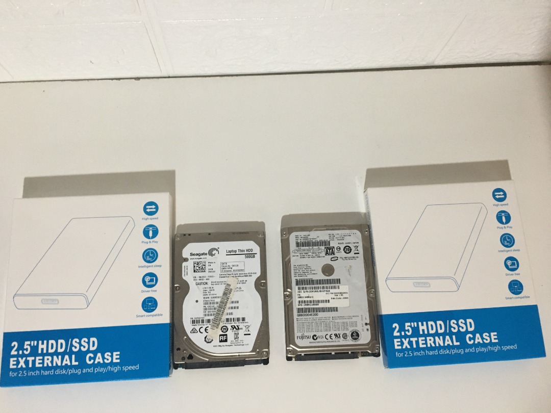 2.5" Hard Drive External Enclosure + Laptop Hard Drive 250 and 500 GB ...