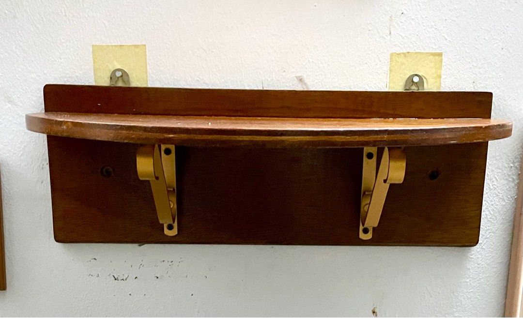 [ CLEARANCE ] Vintage English Wooden Half Moon Shaped Wall Rack with ...