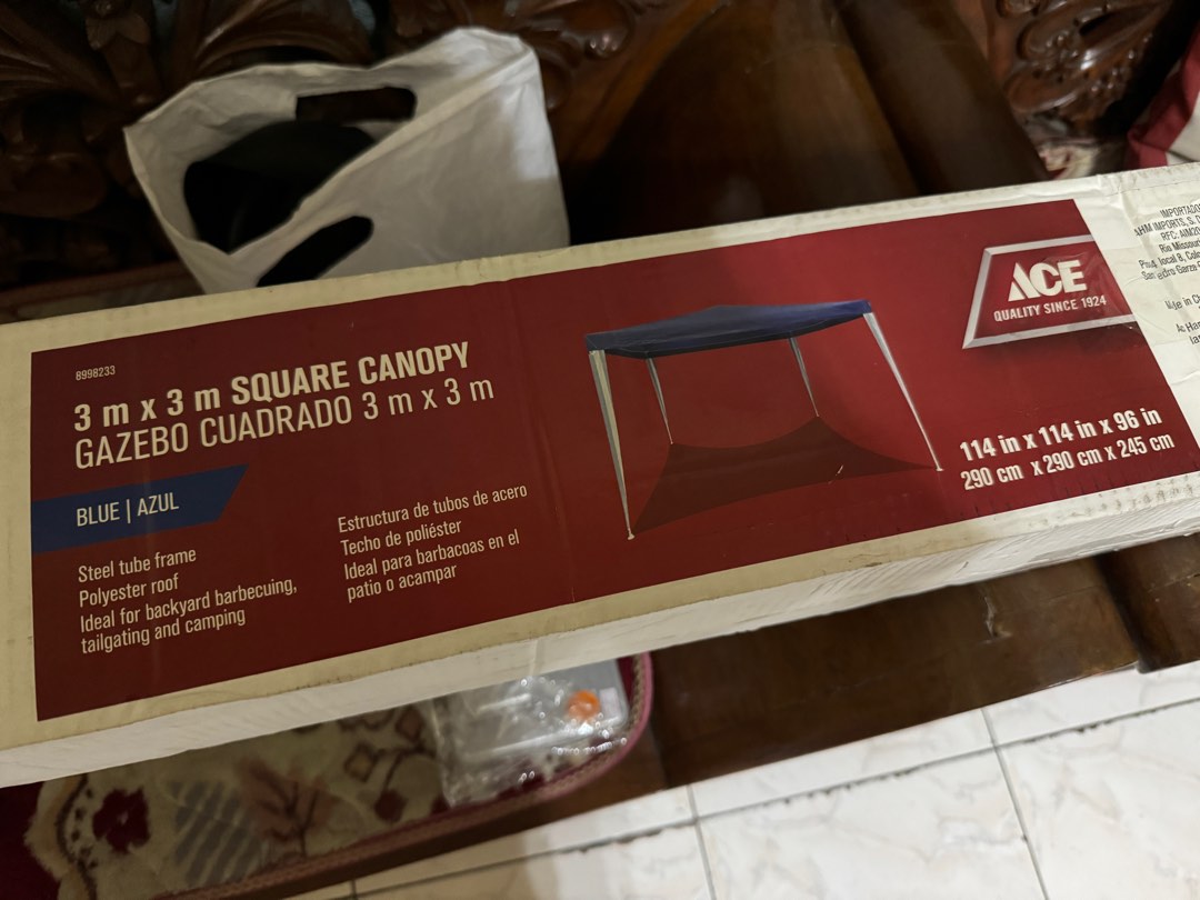 Ace Square Canopy 3m x 3m, Furniture & Home Living, Outdoor Furniture ...