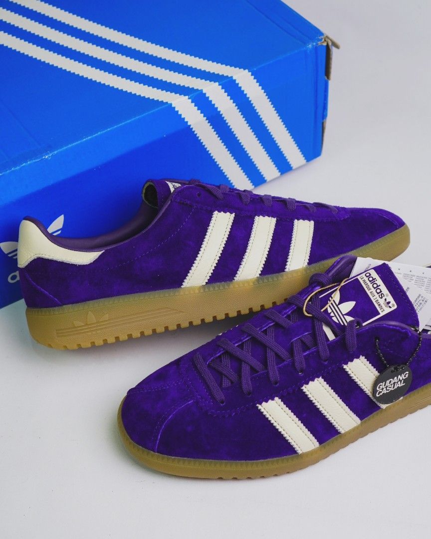 Adidas Bermuda Purple Original, Fesyen Pria, Sepatu , Sneakers di Carousell