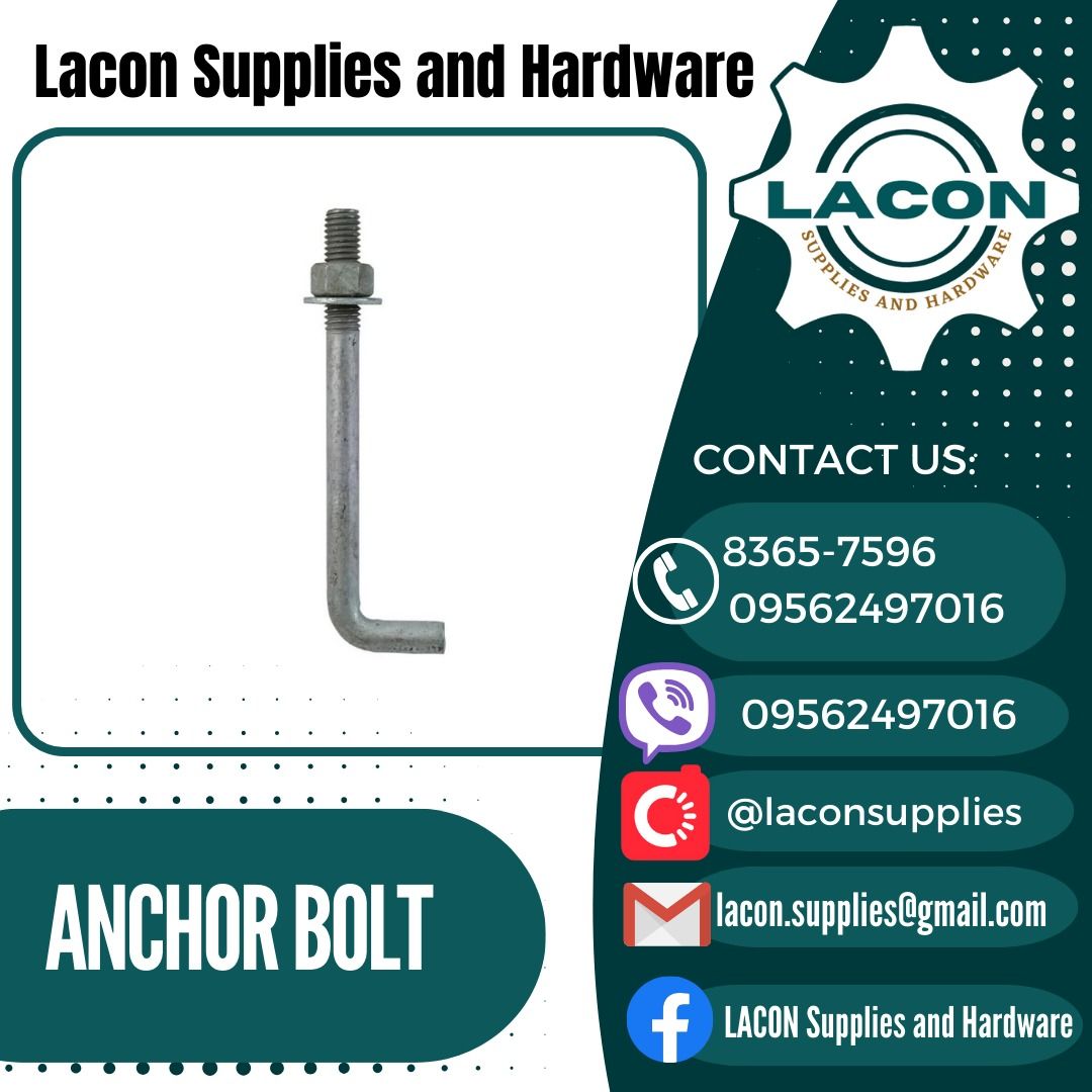 ANCHOR BOLT (L-TYPE), Commercial & Industrial, Construction Tools ...