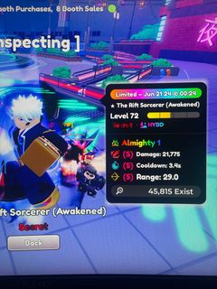 The Rift Sorcerer / Gojo (ALMIGHTY) Anime Defenders, Video Gaming ...