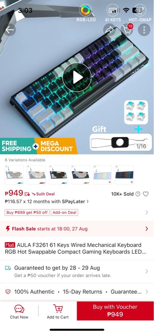 AULA F3261 Mechanical Keyboard, Computers & Tech, Parts & Accessories ...