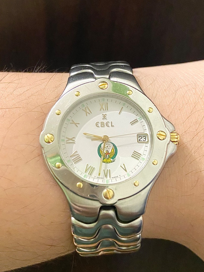 Authentic Rare! Swiss Ebel two-tone 18k solid gold bezel 'UAE' elite ...