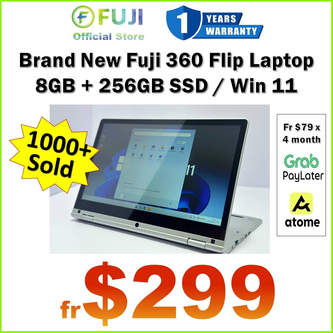 Brand New Fuji 360 Flip + Touch Screen Laptop - 256GB SSD + 8GB RAM ...