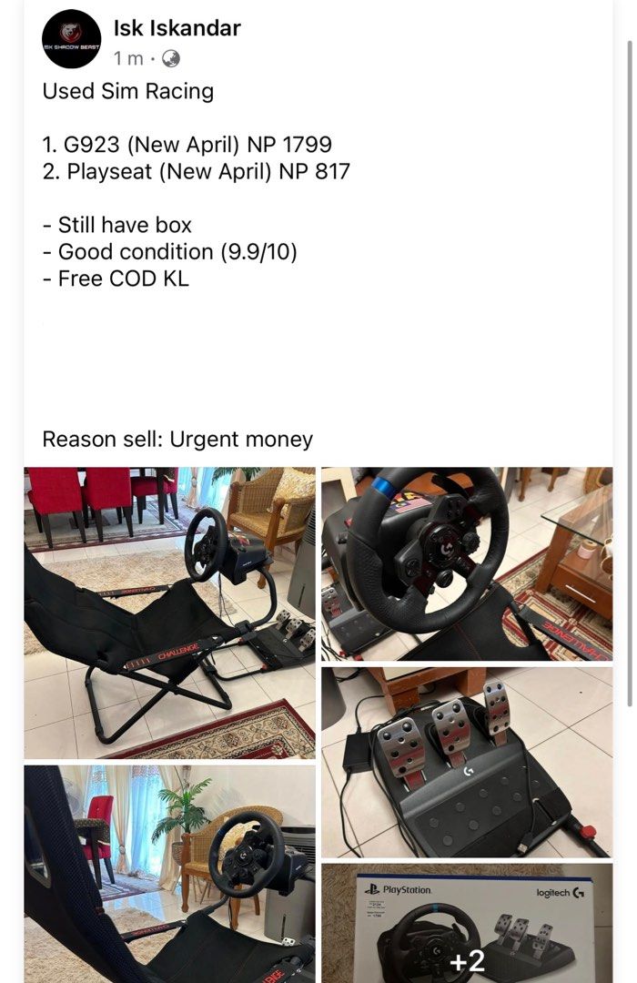 (CAN NEGO) Sim Racing Logitech G623 PS5 & PC, Video Gaming, Video Game ...