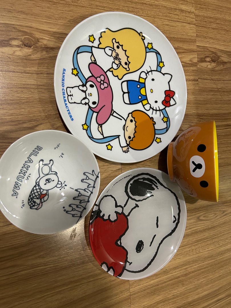 Character plates and bowls bundle, Furniture & Home Living, Kitchenware ...