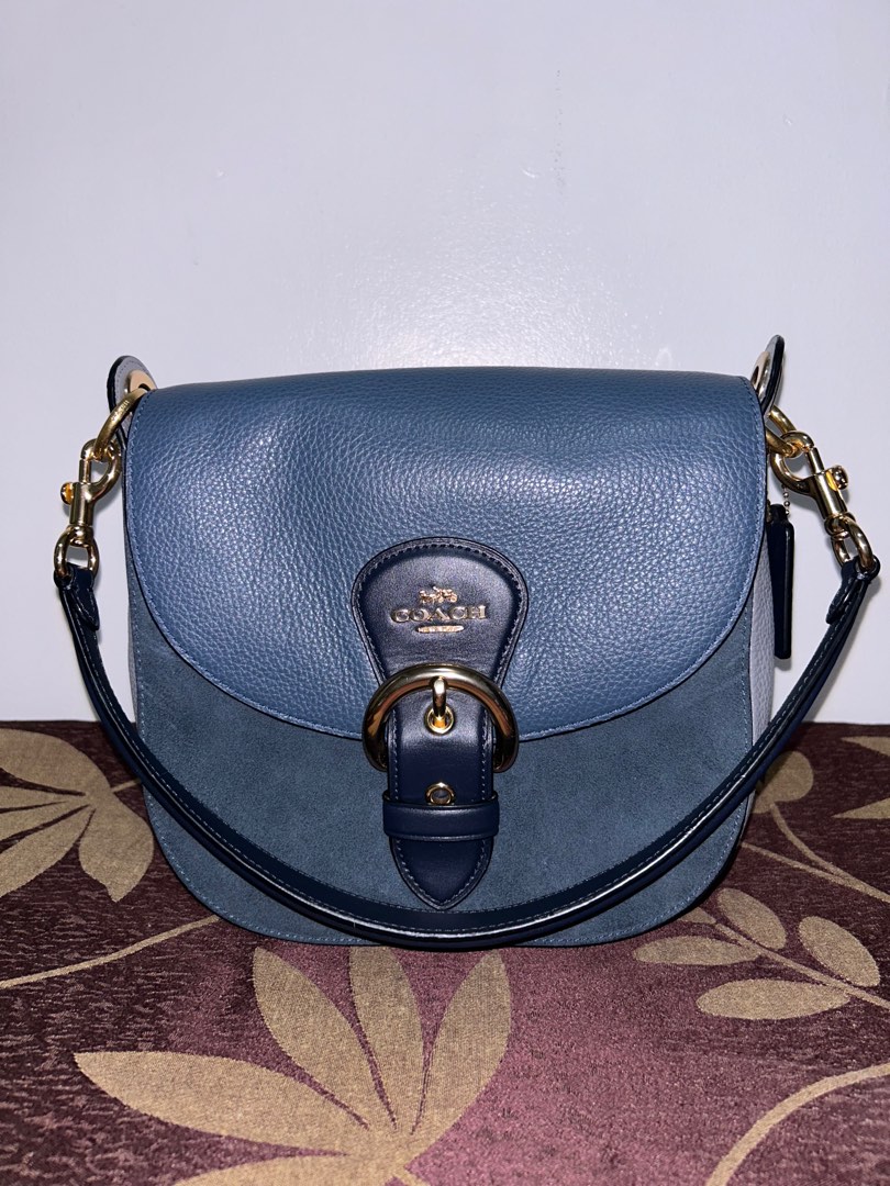 COACH Kleo 23 in Suede Blue, Luxury, Bags & Wallets on Carousell