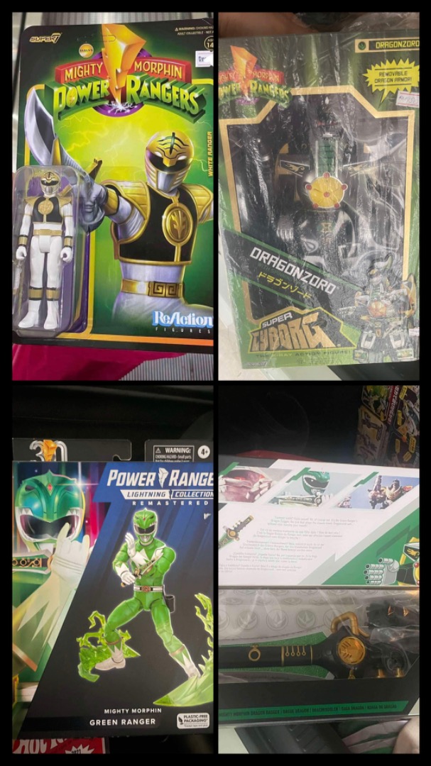 combo 4 item power rangers mighty morphin dragonzord,green rangers ...