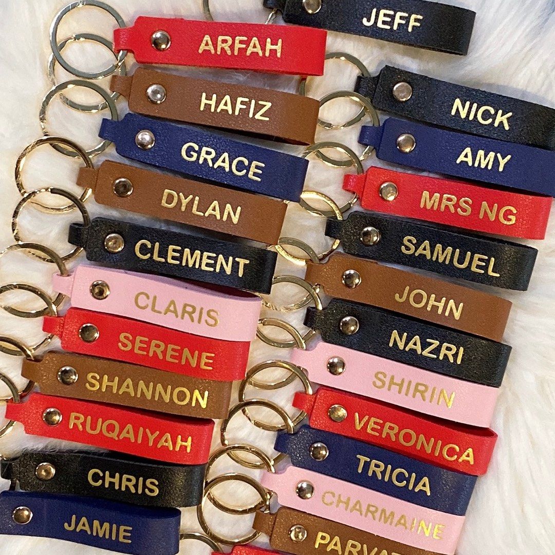 Customised PU leather keychains, Hobbies & Toys, Stationery & Craft, Handmade Craft on Carousell