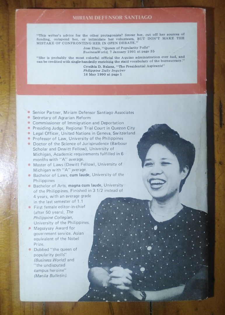 (EXTREMELY RARE) 1991 The Miriam Defensor Santiago Dictionary, Hobbies ...