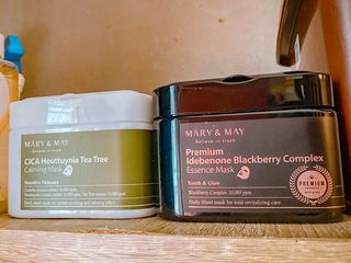 MARY & MAY Idebenone BlackBerry & Niacinamide Vit C Mask 30s, Beauty ...