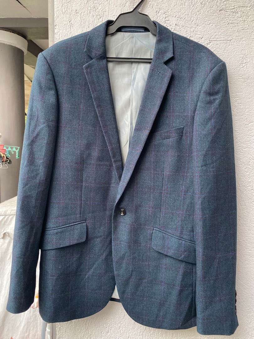 G2000 Man Regular Fit Checkered Formal Suit/Coat-Dark Gray [LARGE], Men ...