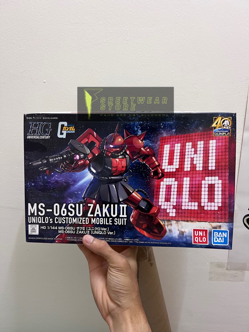 HG ms-06su zaku ii uniqlo gundam, Hobbies & Toys, Toys & Games on Carousell