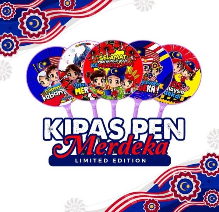 Kipas Tangan + Pen Merdeka, Hobbies & Toys, Toys & Games on Carousell
