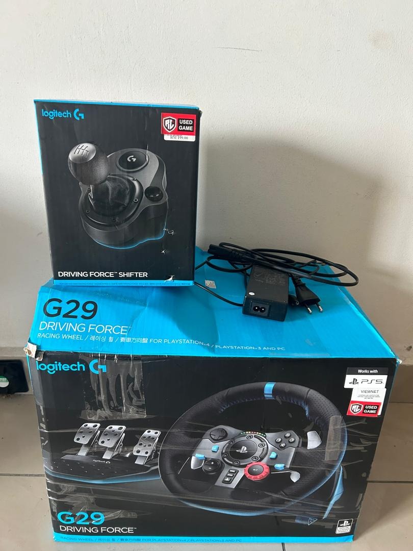 Logitech G29 + Shifter + upgraded Brake pedal spring, Video Gaming ...