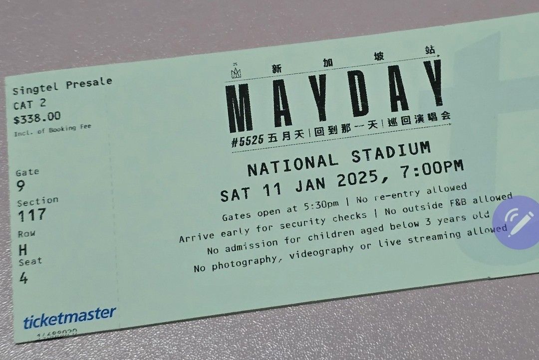(Physical Tickets) MAYDAY Concert 2025 Live Tour In Singapore, Tickets ...