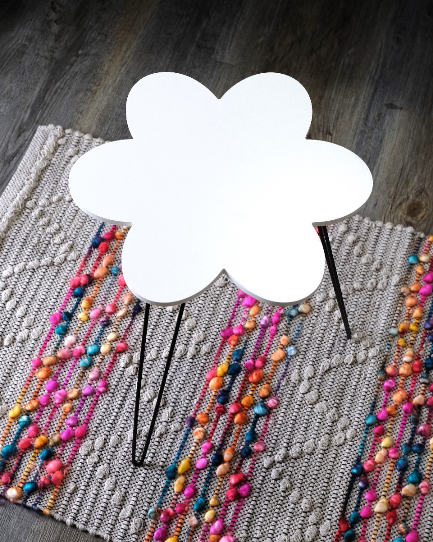 Mini Flower Table Cute Bedside Table, Furniture & Home Living ...