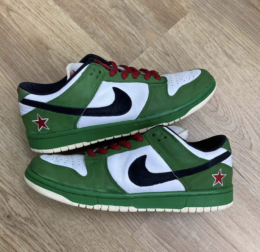Nike Sb Dunk Low Heineken, Men's Fashion, Footwear, Sneakers on Carousell