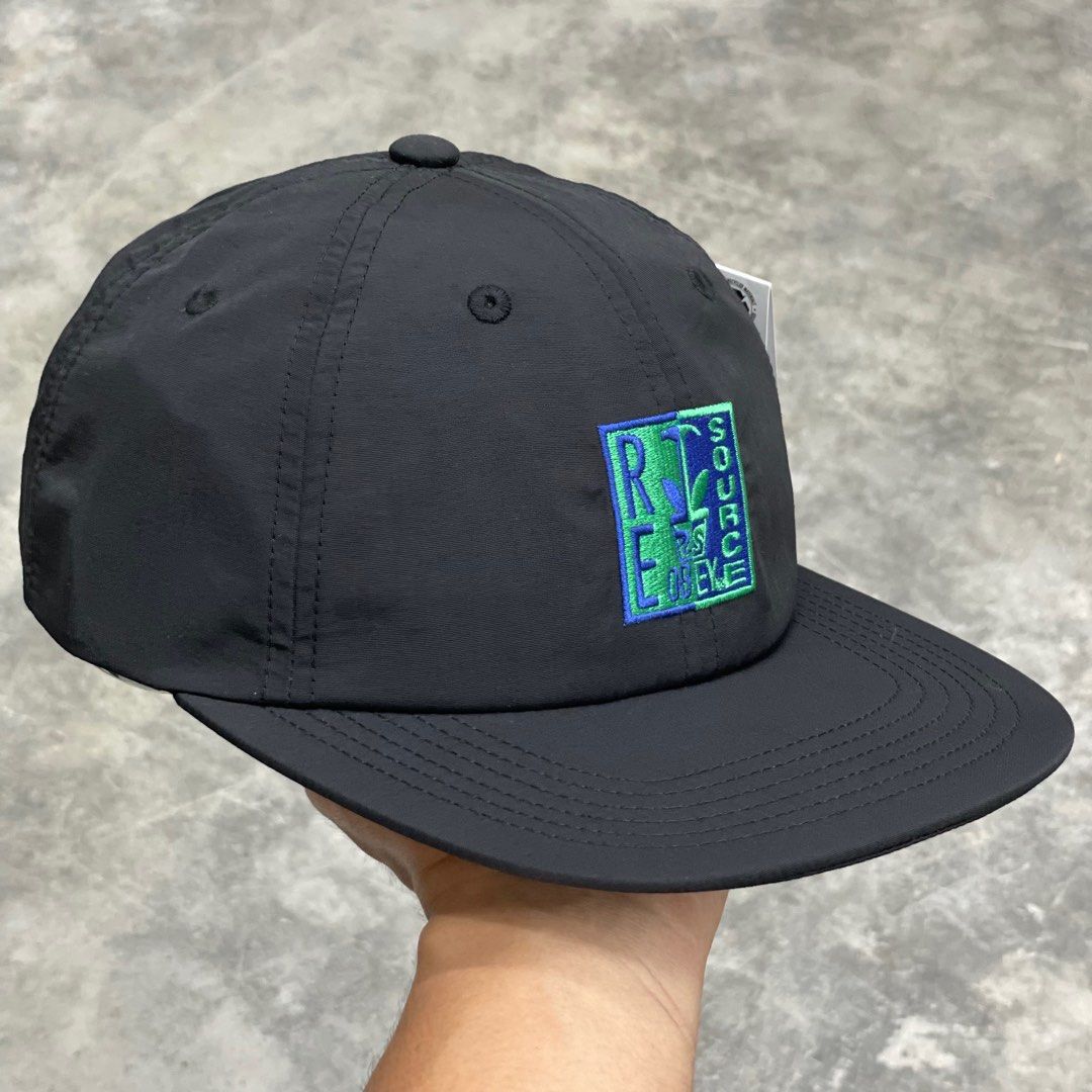 Obey Resource 6 Panel Strapback Cap Black not 5 panel camp dad snapback ...