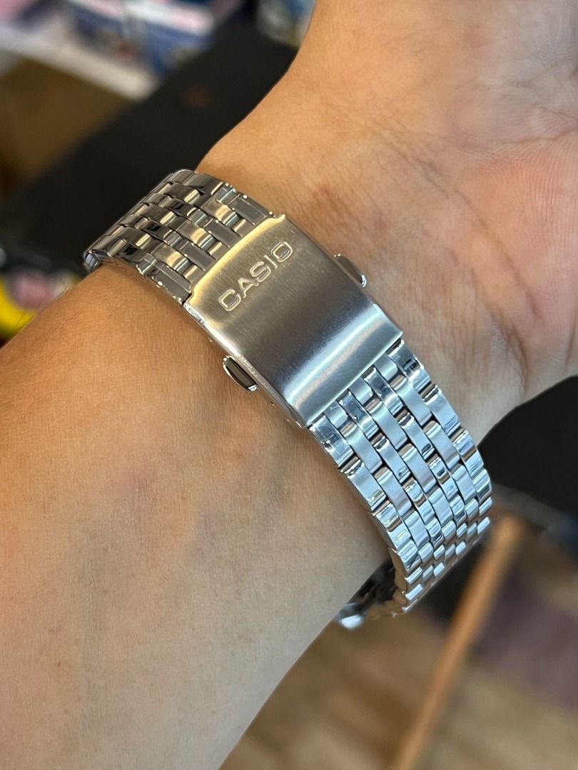 ORIGINAL CASIO Analog Blue Dial Stainless Steel Men's Watch MTP-E340D-2AV, Men's Fashion ...