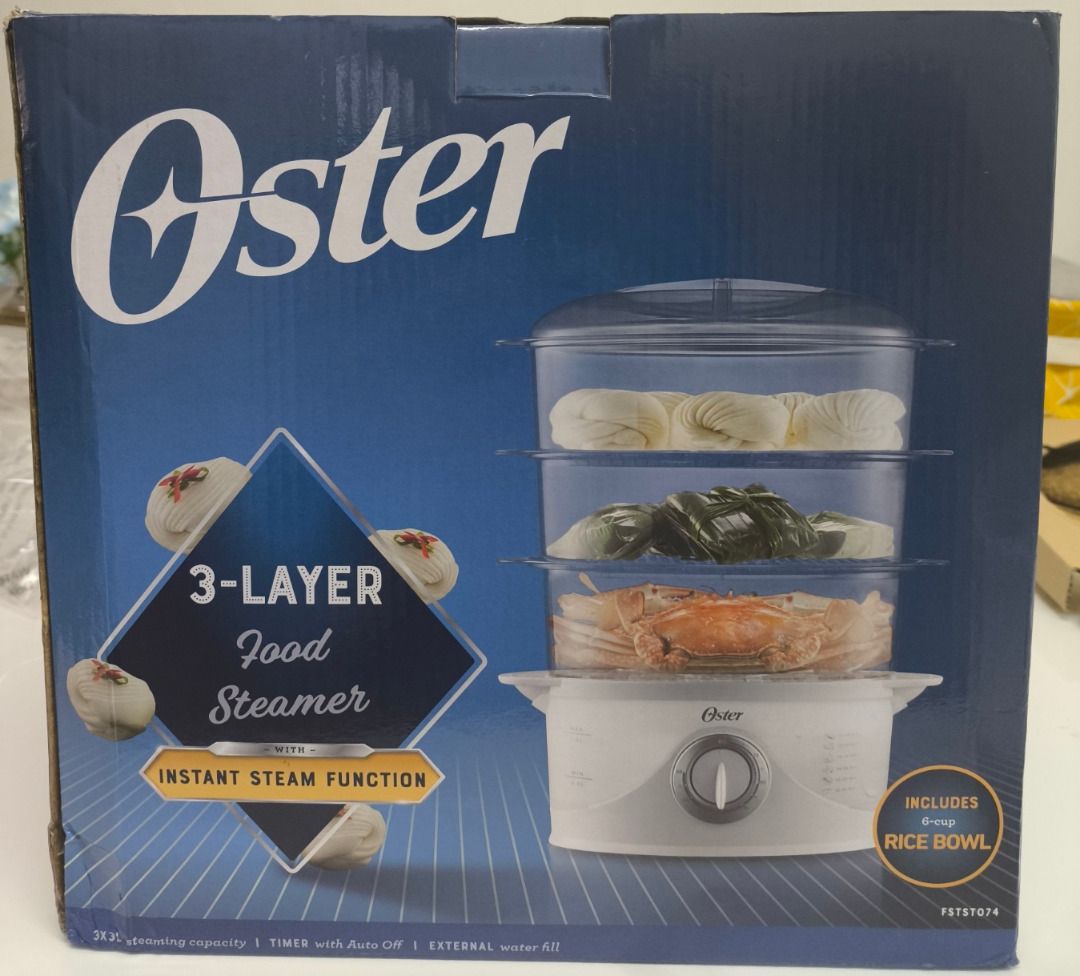 Oster Food Steamer (with Timer, Rice Bowl, and Nesting Trays ...