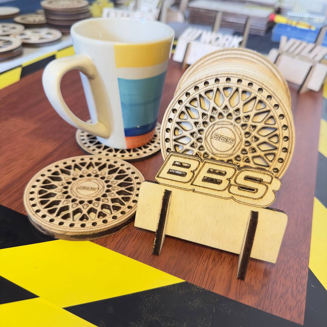 Plywood Coaster Car Rims (BBS), Furniture & Home Living, Kitchenware ...