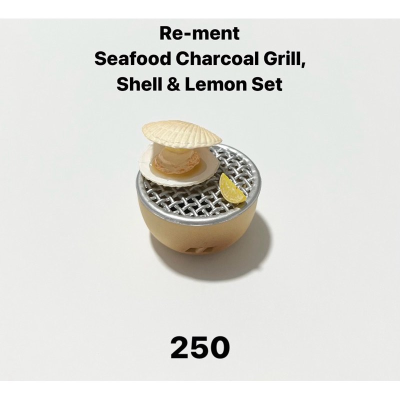 Re-ment Rement Seafood Charcoal Grill, Shell & Lemon Set Miniature ...