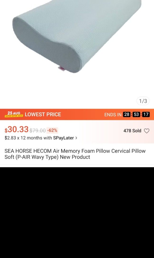 Seahorse wholeselling Hecom Air Memory Foam Pillow