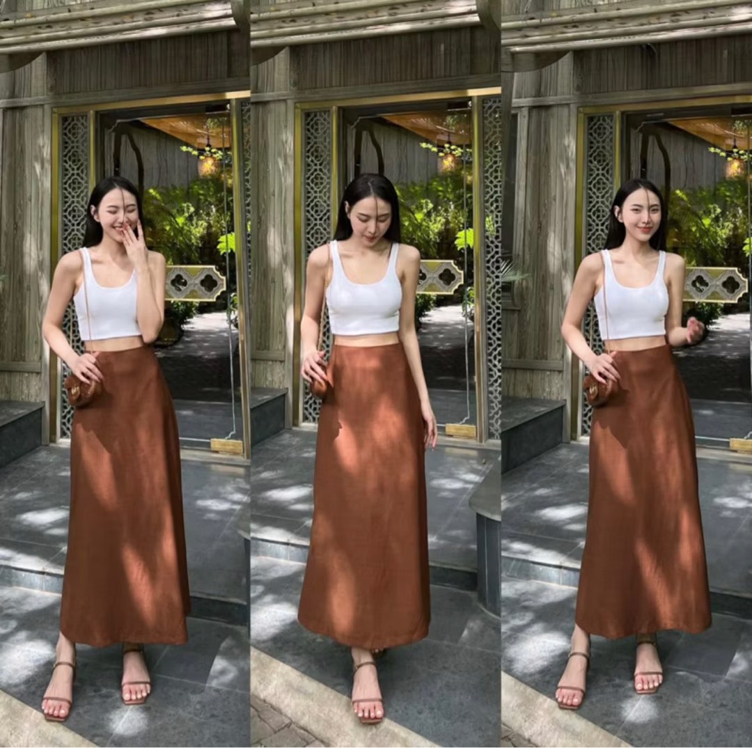 Shu Shi Mango Linen Skirt, Women's Fashion, Bottoms, Skirts on Carousell