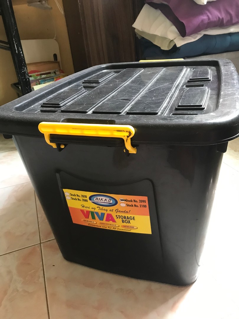 Storage box 120L black, Furniture & Home Living, Home Improvement ...