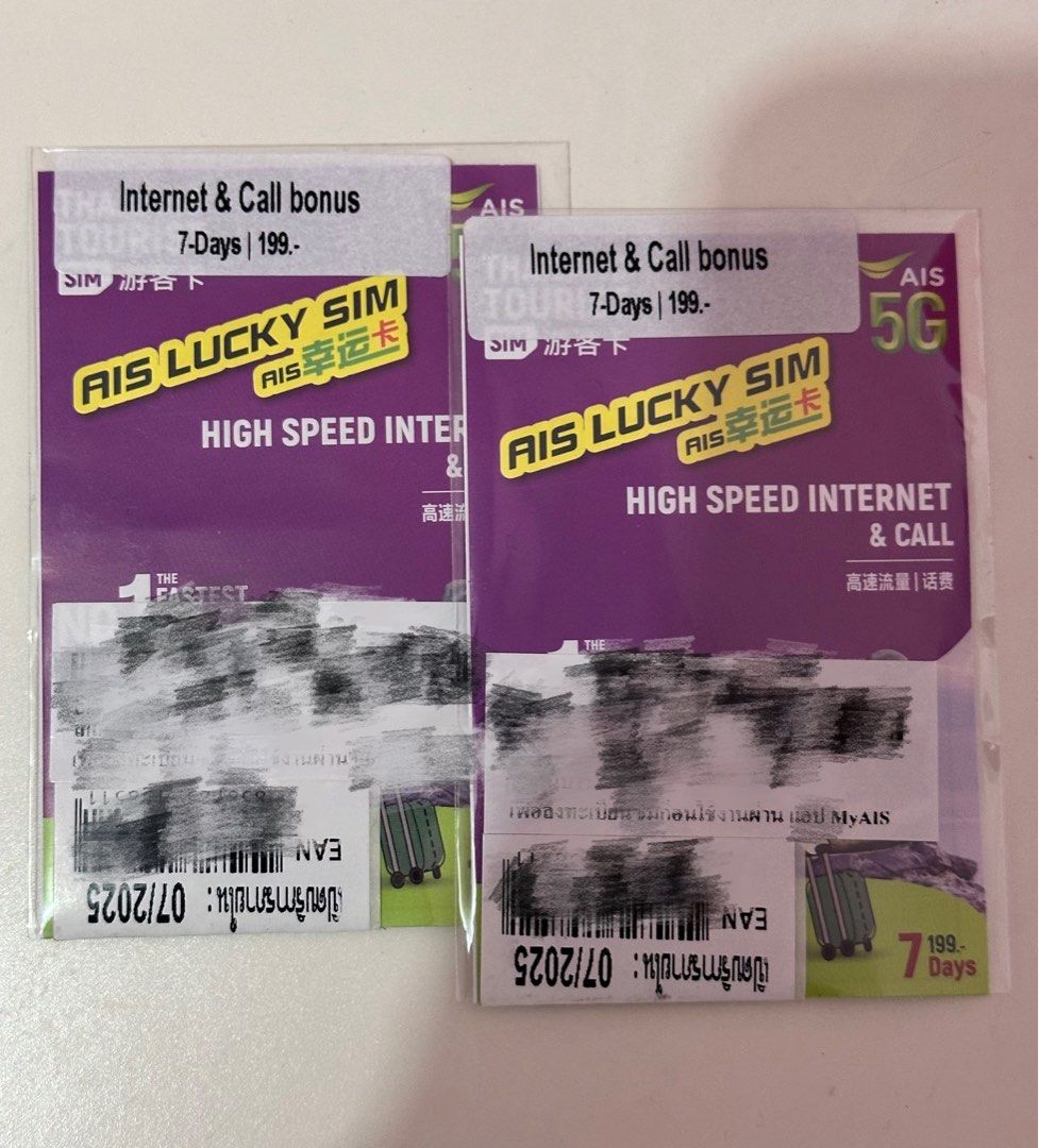 Thailand AIS lucky sim card 7 days unlimited thai, Mobile Phones & Gadgets, Mobile & Gadget ...