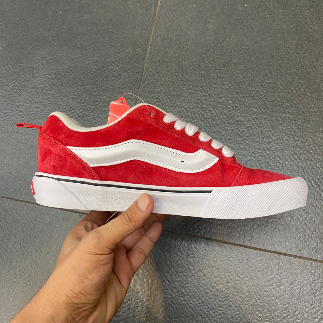 Vans Knu Skool Red Race, Men's Fashion, Footwear, Sneakers on Carousell