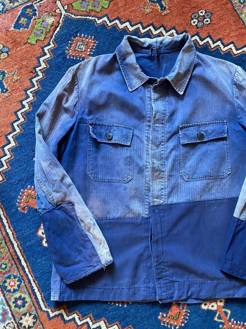 法國古著 Vintage 1950-60s French Indigo worker jacket 法國工裝外套 古著 老品, 他的時尚 ...