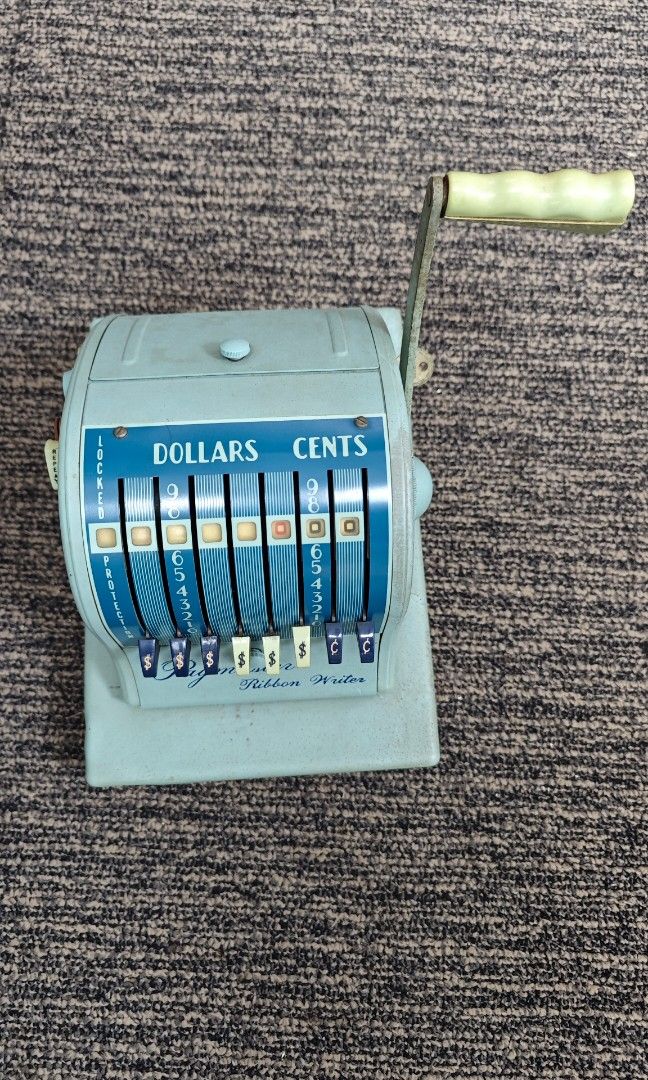 Vintage Mrchanical Cheque Writer / Printer, Everything Else on Carousell