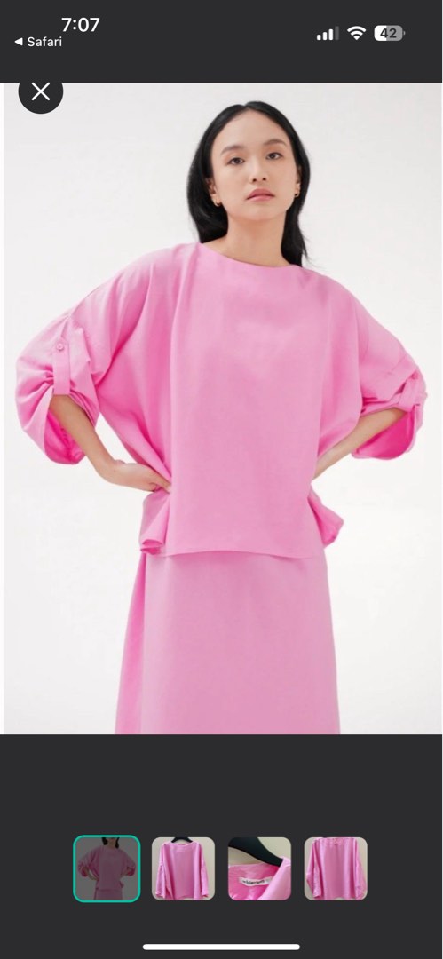 Whimsigirl Linen All Rounder Blouse in Baby Pink, Women's Fashion, Tops ...