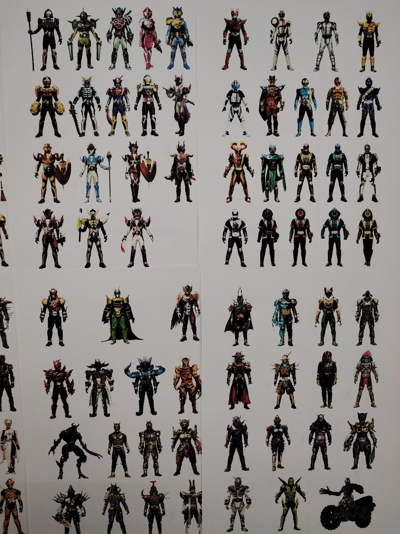ALL HEISEI KAMEN RIDERS A4 PAPER, Hobbies & Toys, Stationery & Craft ...