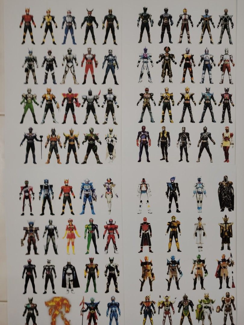 ALL HEISEI KAMEN RIDERS A4 PAPER, Hobbies & Toys, Stationery & Craft ...