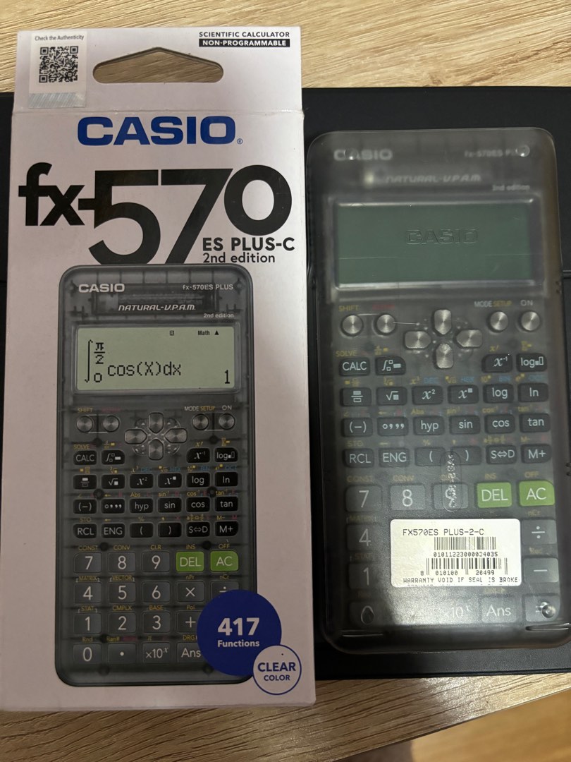 Casio fx-570 ESPlus-C 2nd Edition Clear Color, Computers & Tech, Office ...