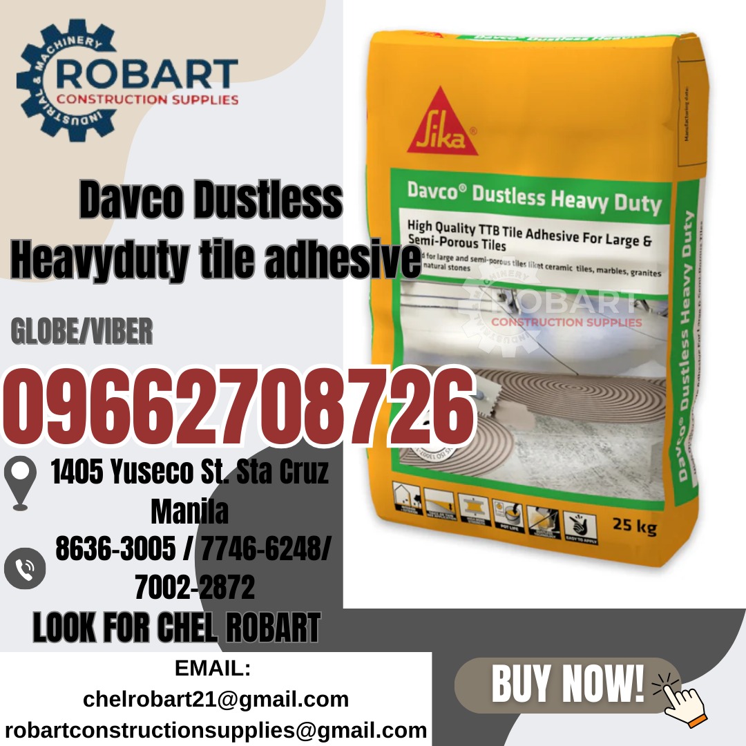 DAVCO DUSTLESS HEAVY DUTY TILE ADHESIVE, Commercial & Industrial ...