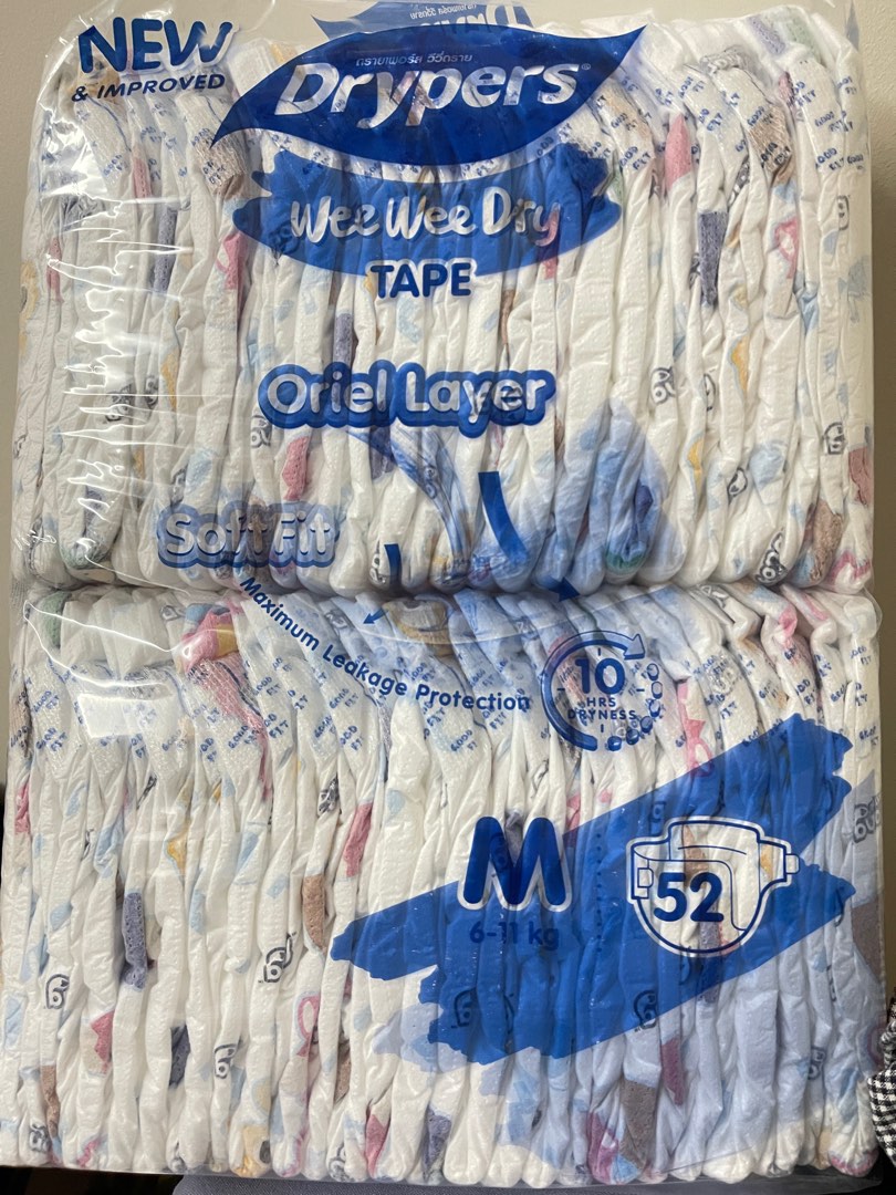 Drypers Tape M Size, Babies & Kids, Bathing & Changing, Diapers & Baby ...