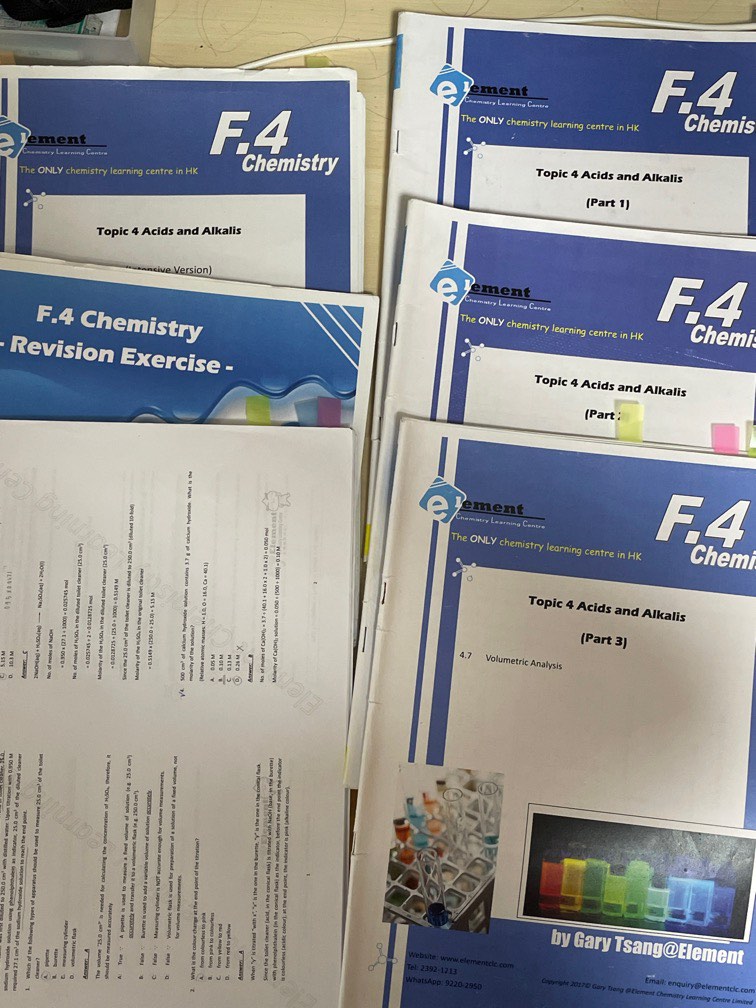 Element notes Topic 4 Acid and base with revision exercise and dse past ...